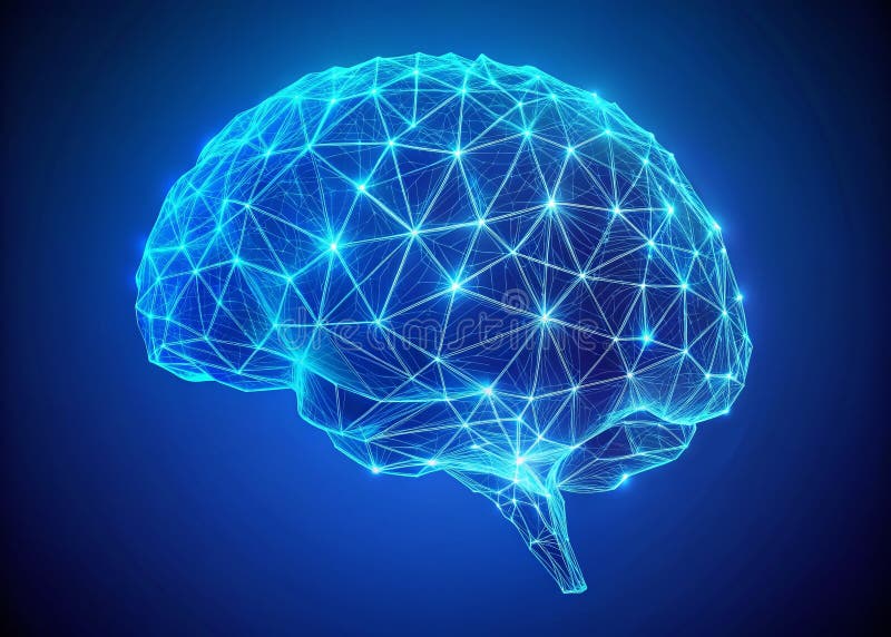 Intricate Low Poly Brain Wireframe Mesh a Digital Exploration of ...