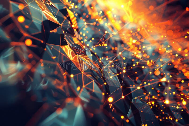 Intricate Low Poly Data Network Design Stock Illustration ...