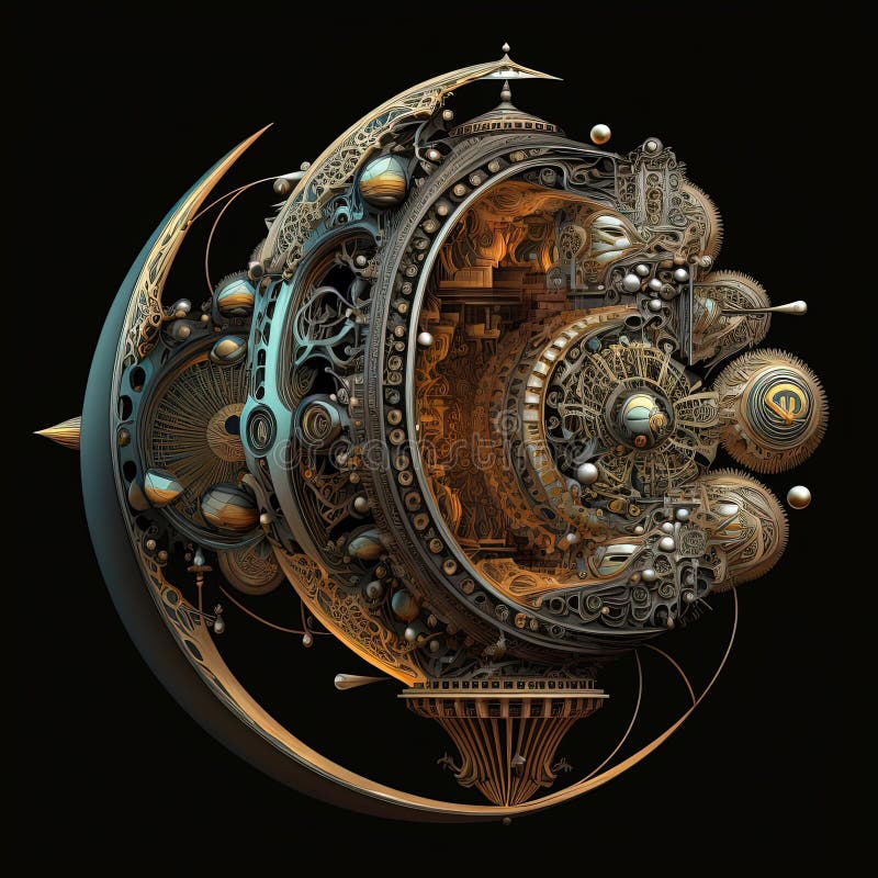 Intricate Machinery, Cyberpunk Perpetuum Mobile Device, Generative Ai ...