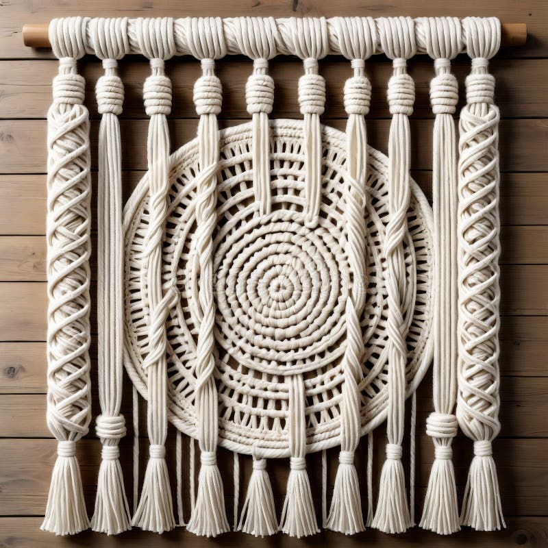 Intricate Macrame Wall Hanging with Circular Design Stock Photo - Image ...