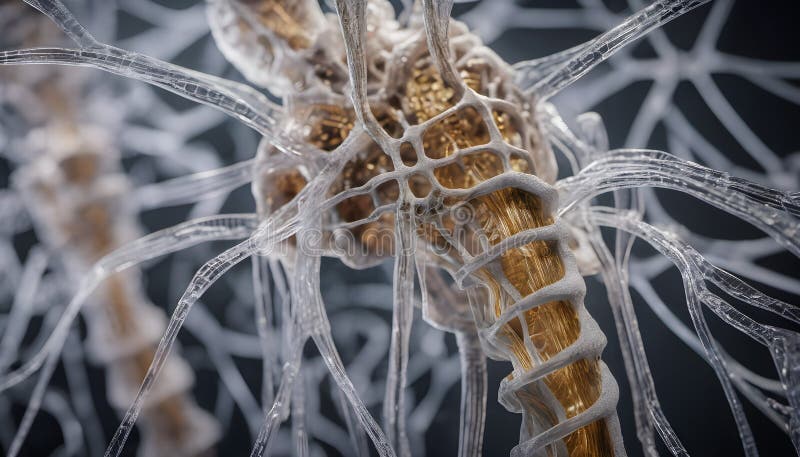 Intricate Macro of Transparent Web-like Structures and Golden Filament ...