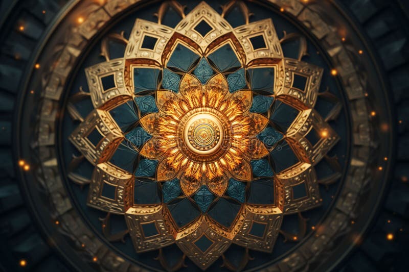 Intricate Mandala Design Featuring Star Patterns Stock Illustration ...