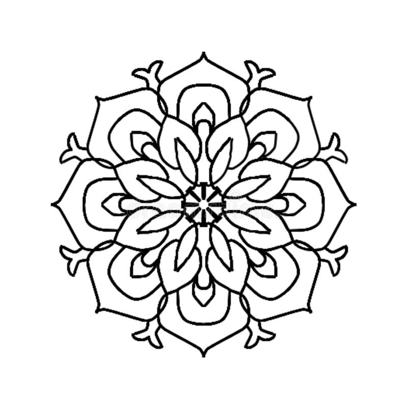 Unique Mandala Design for Colouring Stock Illustration - Illustration ...