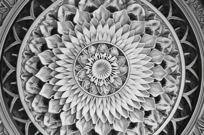 Intricate Mandala Design. Monochrome Pattern Inspiration Stock ...