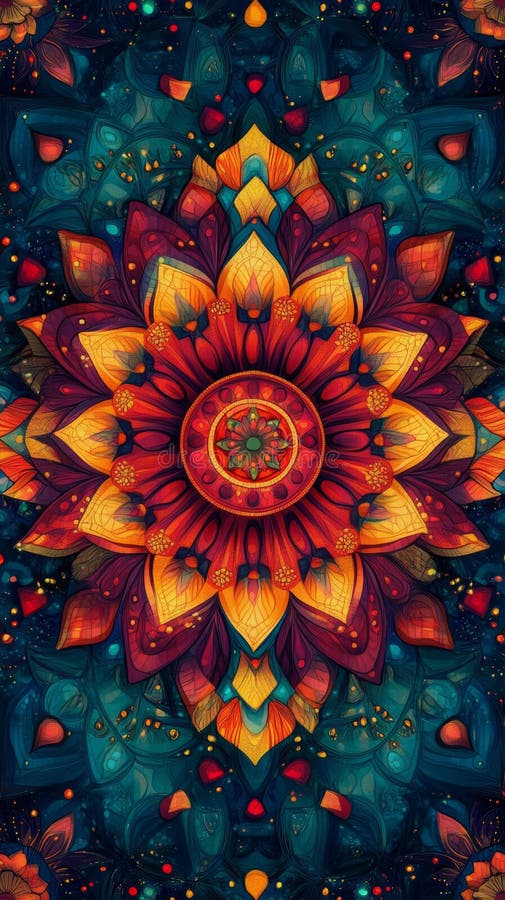 Intricate Mandala Design Showcasing Vibrant Colors and Symmetrical ...