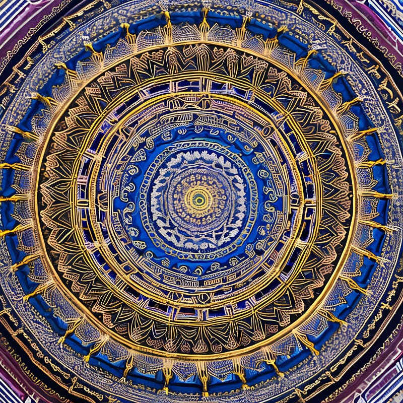 An Intricate Mandala of Interlocking Patterns, Representing the ...