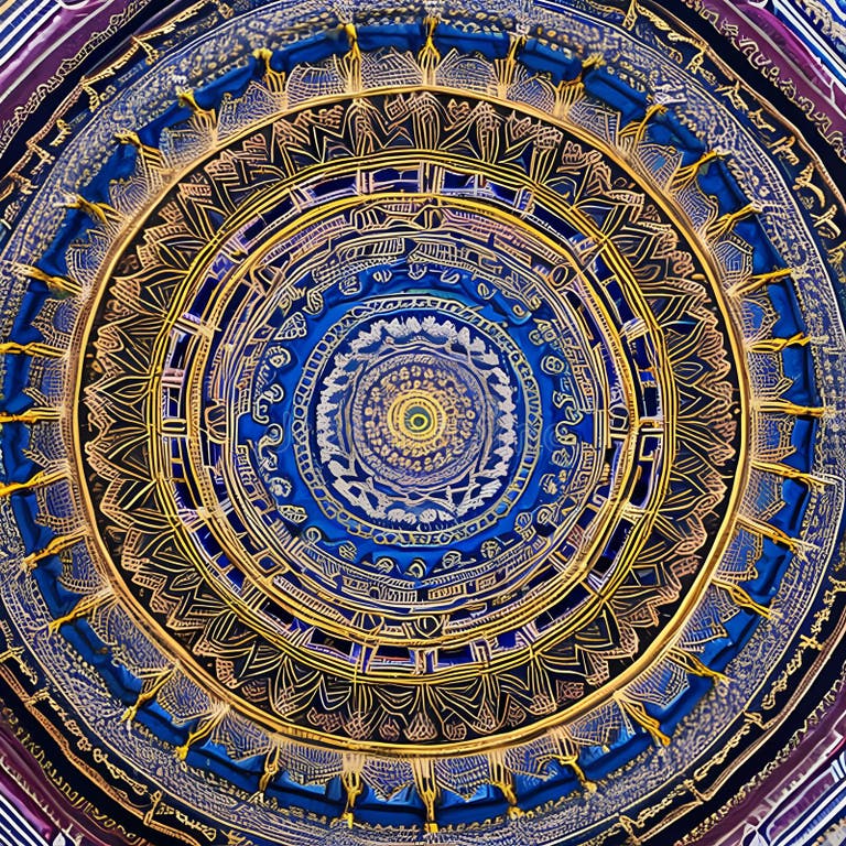 An Intricate Mandala of Interlocking Patterns, Representing the ...