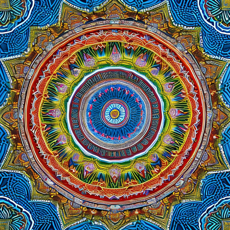 An Intricate Mandala of Interlocking Patterns, Representing the ...