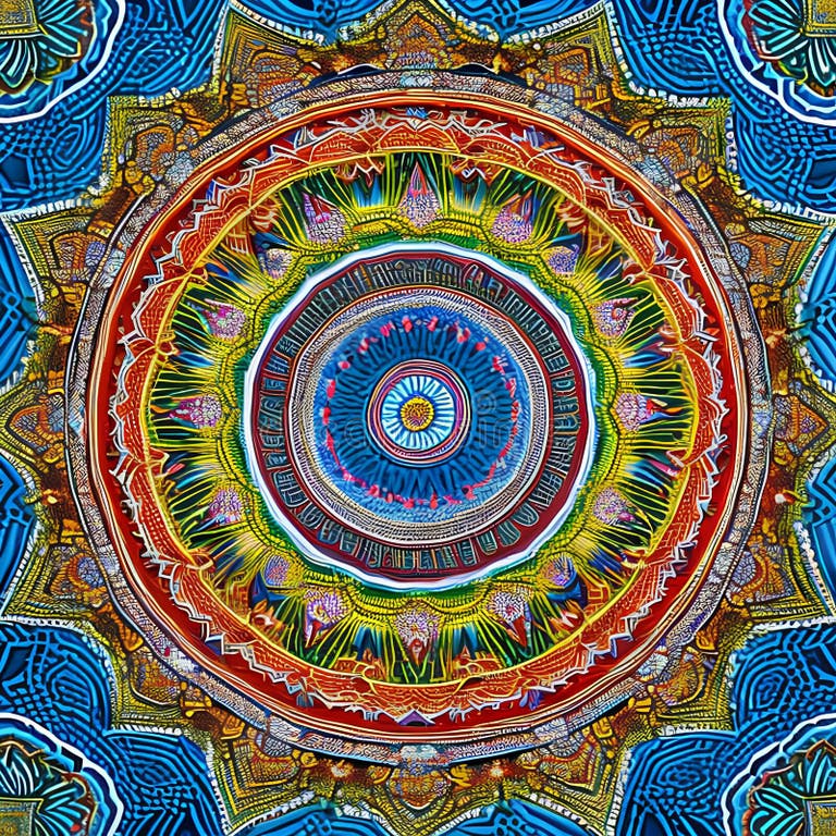 An Intricate Mandala of Interlocking Patterns, Representing the ...