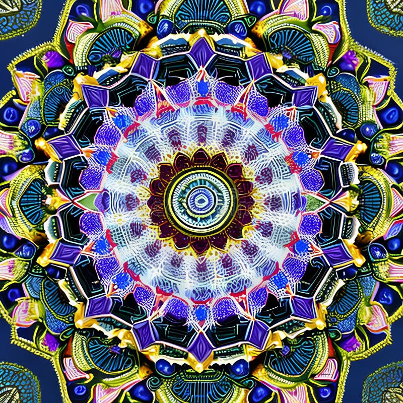 An Intricate Mandala of Interlocking Patterns, Representing the ...