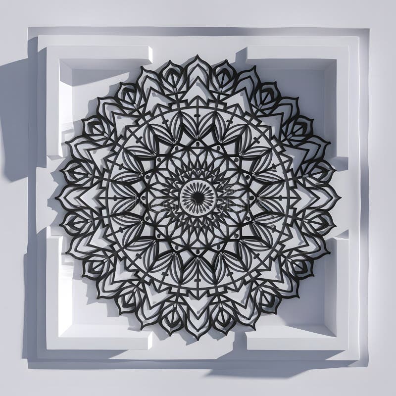 Intricate Mandala: a Laser-cut Floral Mandala Art in a Minimalist White ...