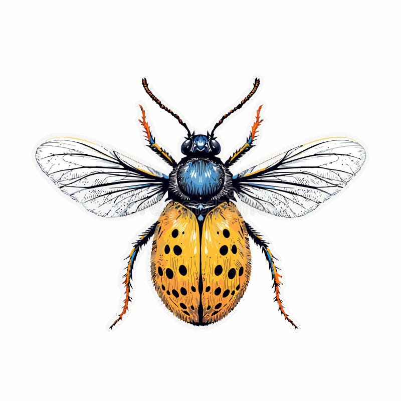 A drawing of a beetle stock vector. Illustration of environment - 353000455
