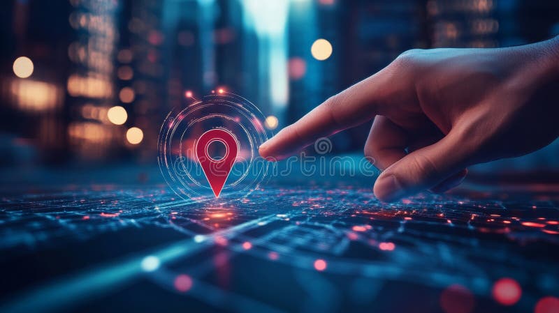 An Intricate Map Showing a Particular Place Marked with Two Bright Pins ...