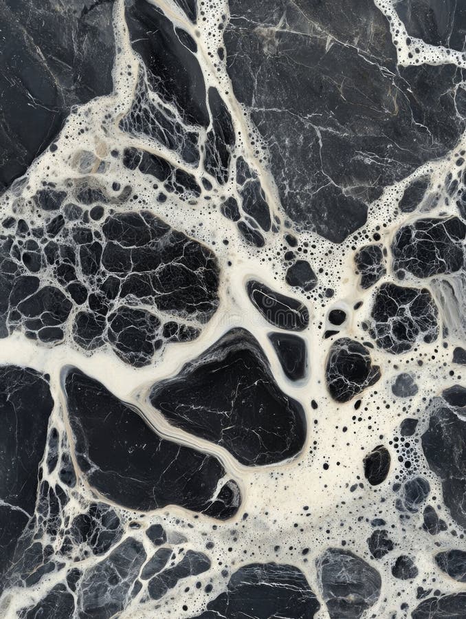 Intricate Marble Surface with Black and White Veining Pattern Stock ...