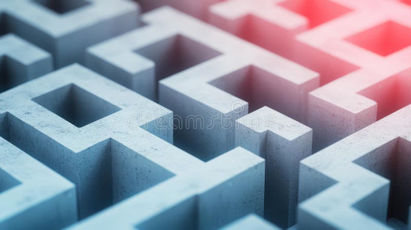 Intricate Maze Design with a Concrete Texture, Showcasing Complex ...