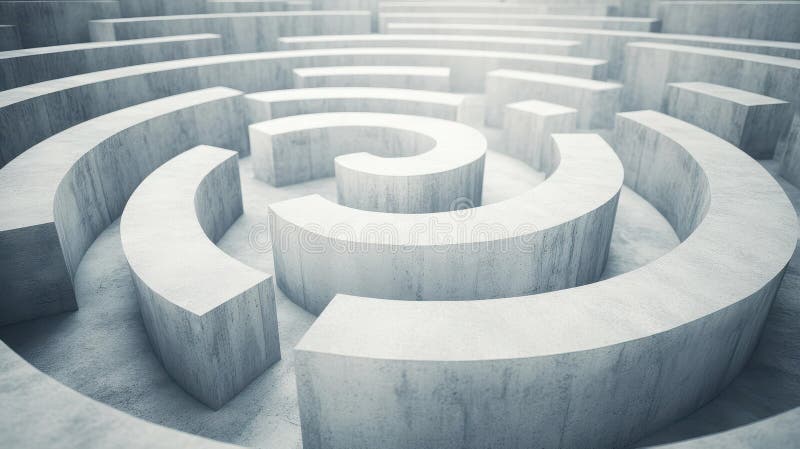 Intricate Maze Design with a Concrete Texture, Showcasing Complex ...