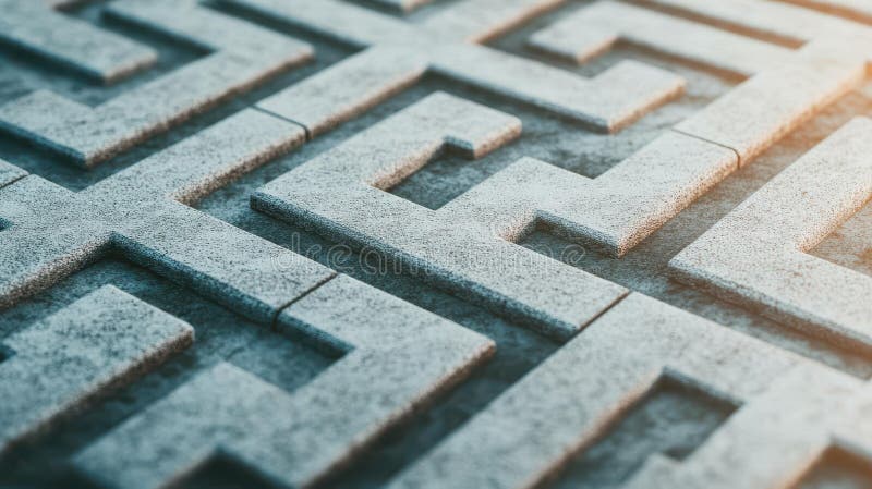 Intricate Maze Design with a Concrete Texture, Showcasing Complex ...