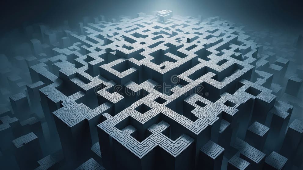 Intricate Maze Design Showcasing Pathways and Depth in a Surreal ...