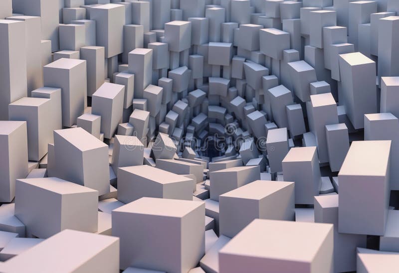 Intricate Maze of Geometric Shapes Spiraling into an Unknown Depth ...