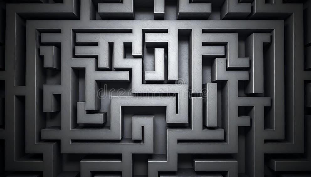 Maze Labyrinth Puzzle Game, Complex Challenge Design, Stock Photo, Generative AI Stock ...