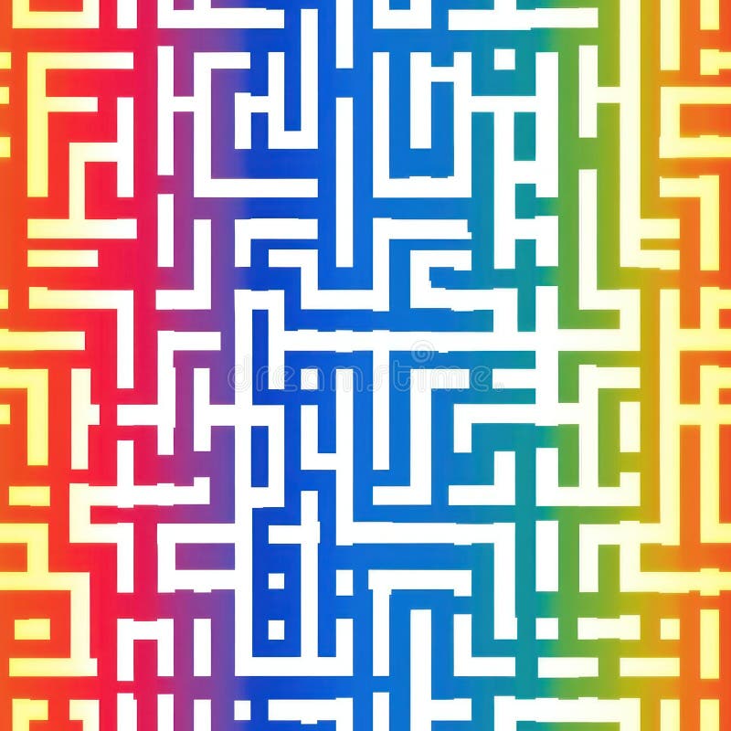 Rainbow Colored Maze Creating a Complex and Colorful Background Stock ...