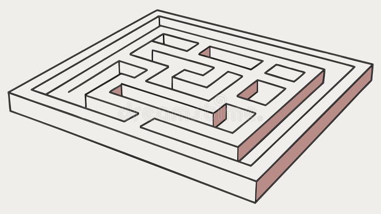 Intricate Maze Puzzle, Challenge and Problem-Solving, Vector Design Generative AI Stock Vector ...