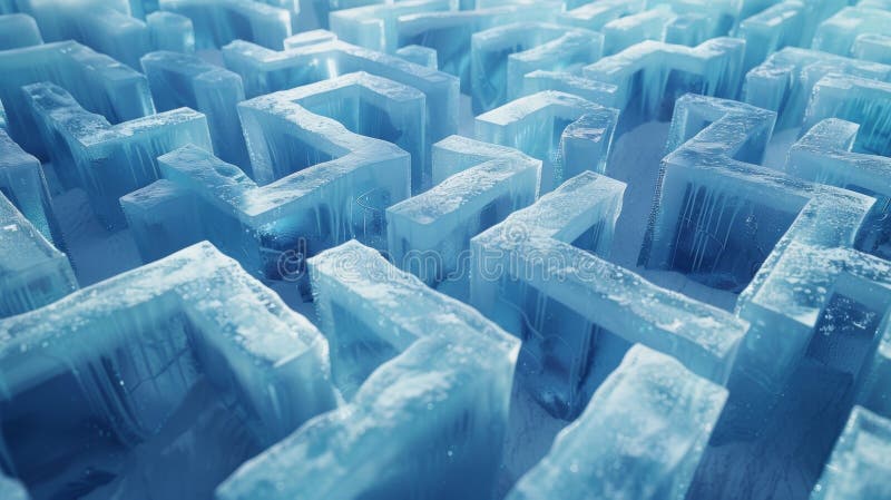 An Intricate Maze of Rectangular Ice Blocks Creating a Dizzying Optical ...
