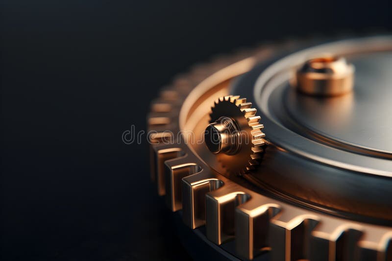 Intricate Mechanical Gears in Closeup Industrial Background Stock ...
