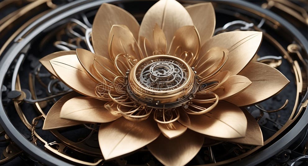 An Intricate Mechanical Structure Resembling a Flower, Whose Petals are ...