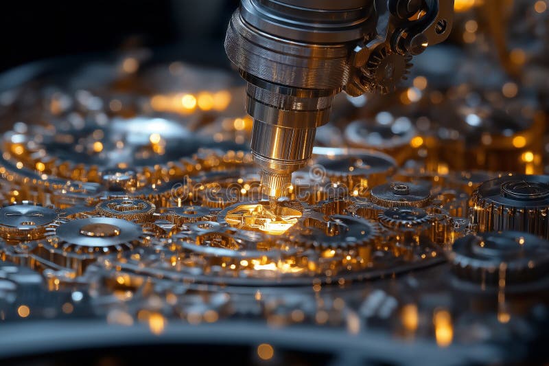 Intricate Mechanism Being Assembled with Precision in a Workshop ...
