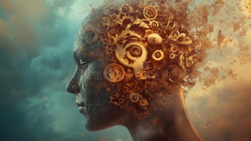 Intricate Mechanism Symbolizing the Workings of the Human Mind Stock ...