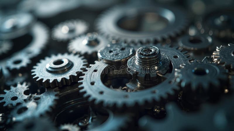 Intricate Mechanisms: Close-up of Interlocking Metal Gears and Cogs ... Intricate Mechanisms: Close-up of Interlocking Metal Gears and Cogs ...