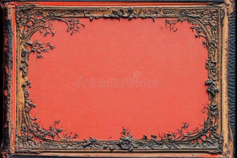 Intricate Medieval Border Design on Vibrant Red Background for Artistic ...