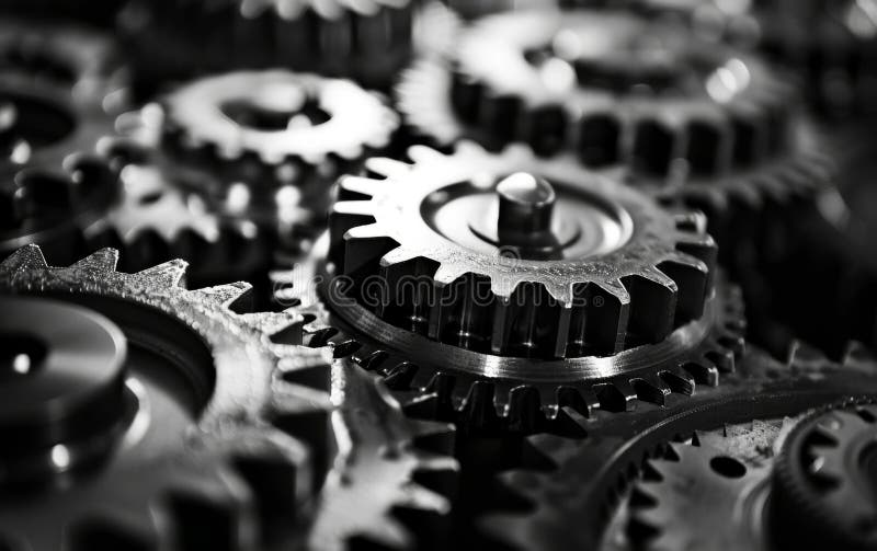 Intricate Meshing Gears and Components of an Industrial Engine ...