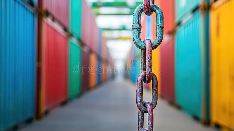Intricate Metal Chain Hanging within a Building, Study of Industrial ...
