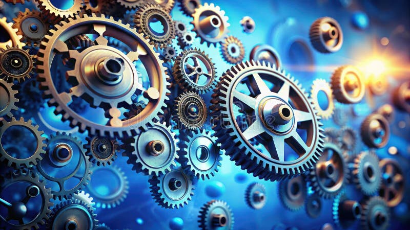 Intricate Metal Cogs Interlocking in a Complex System of Precise ...