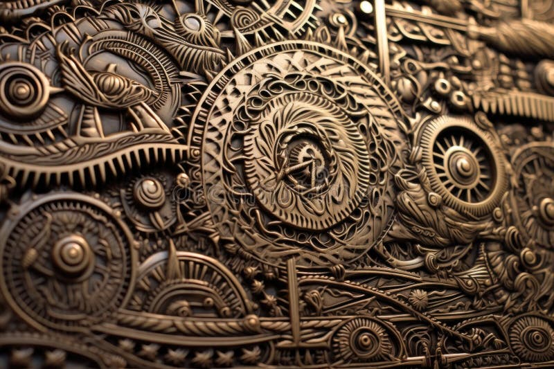 Intricate Metal Engraving Details on a Surface Stock Photo - Image of ...