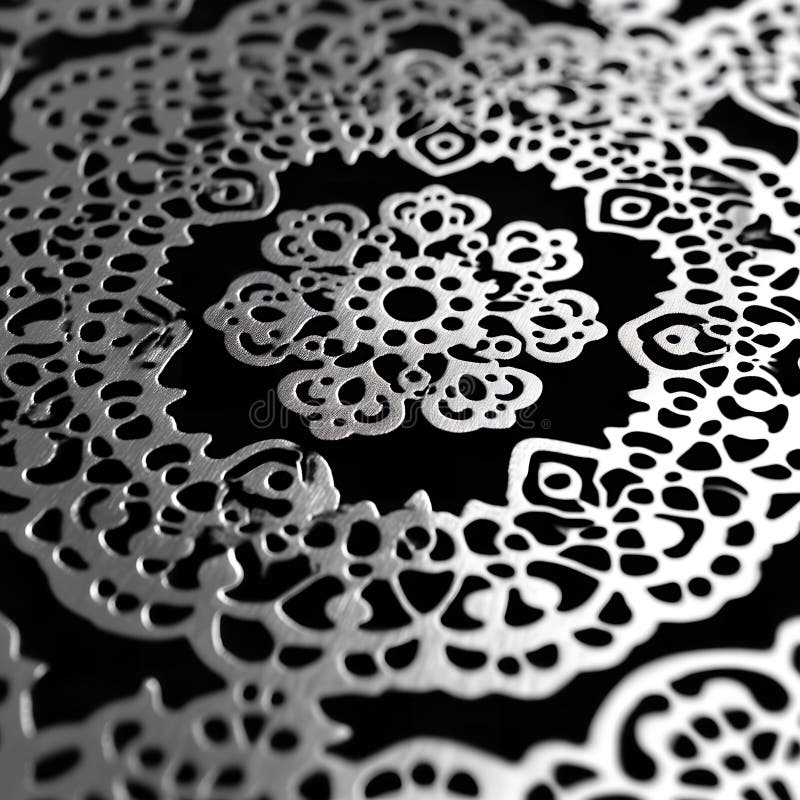 Intricate Metal Laser Cut Design Abstract Background Texture Silver ...