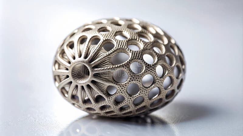 Intricate Metal Sphere with Perforated Surface and Detailed Texture ...