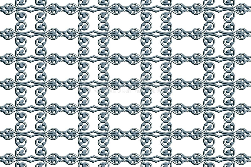 Intricate Metallic Chain Pattern Repeating Seamlessly on a Clean White ...
