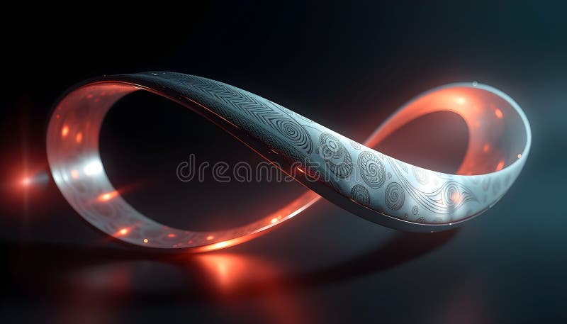 Intricate Metallic Infinity Symbol with Glowing Edges Stock ...