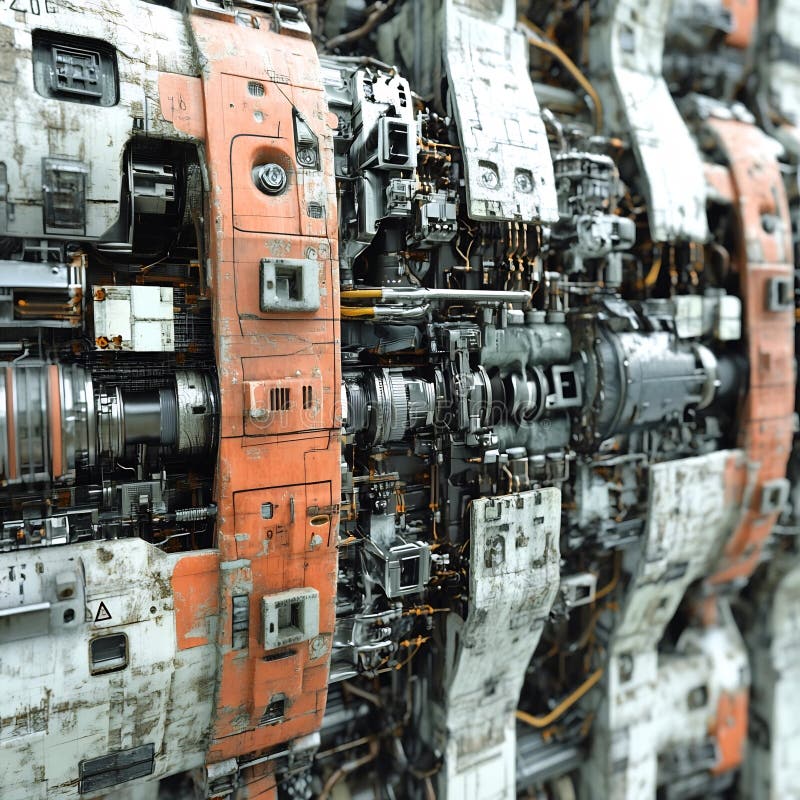 Intricate Metallic Machinery Mechanisms and Engineering Systems Stock ...