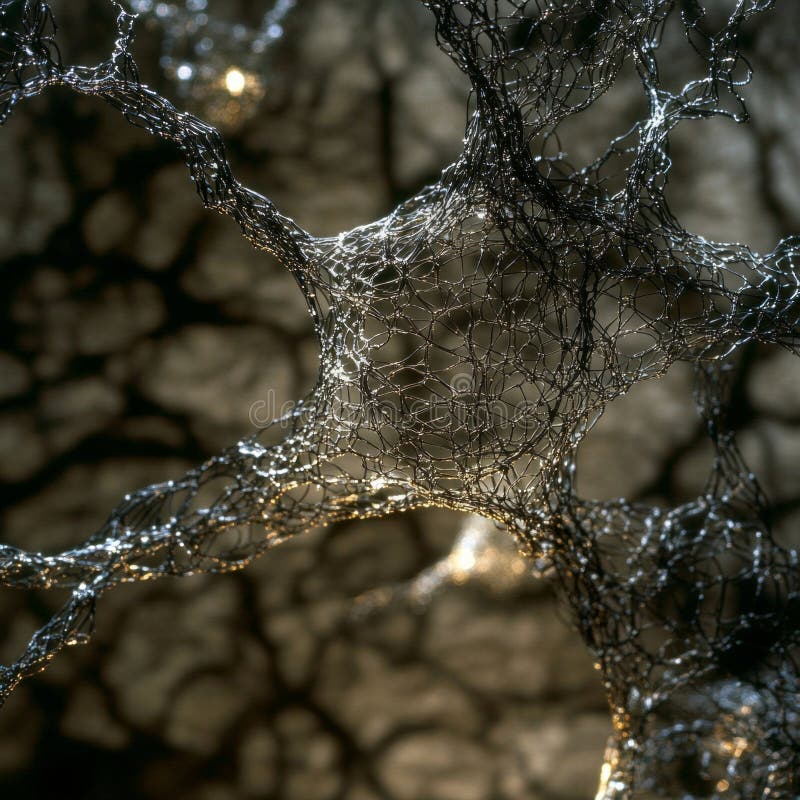 Intricate Metallic Mesh Structure with Organic Light Patterns and ...