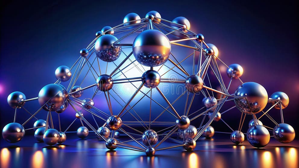 Intricate Metallic Sphere Network a Complex Interconnection of Polished ...