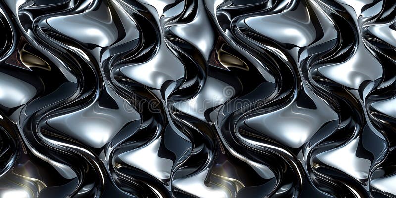 Shimmering Metallic Waves Reflect Light in a Dynamic Abstract ...