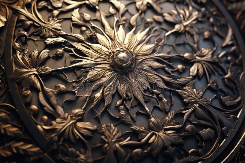 Intricate Metalwork Book with Mystical Designs. Generative Ai Stock ...