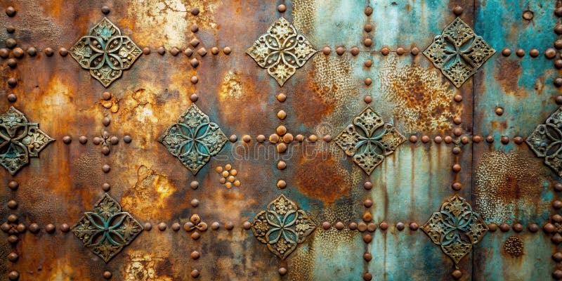 Intricate Metalwork on Weathered Surface a Study in Rust, Texture, and ...