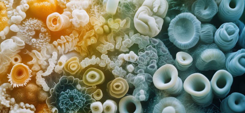 Intricate Microbial Structures and Patterns in Vibrant Colors ...