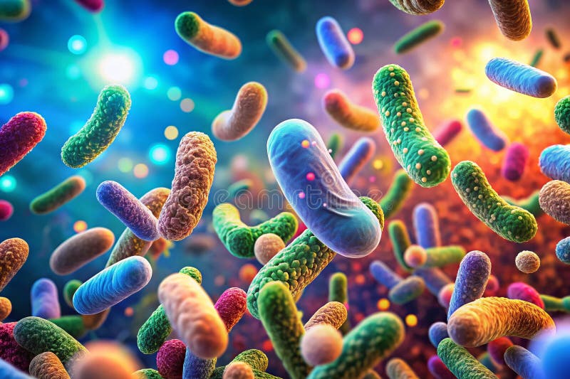 Intricate Microbiological World Stunning CloseUp of Colorful Bacteria ...