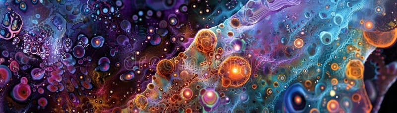 Intricate Microbiome Patterns Visualized through Abstract Art Stock ...